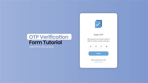 otp verification form html css javascript tutorial youtube