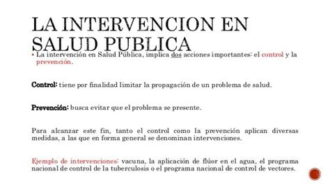 Intervención En Salud Pública