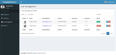 modèle gratuit de système de gestion des plaintes en php