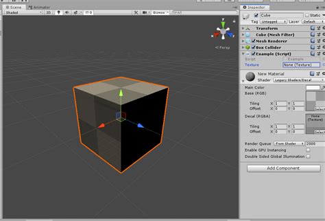 unity setting shader by script