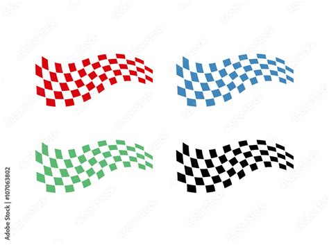 Racing Flag Set Vector Vector De Stock Adobe Stock