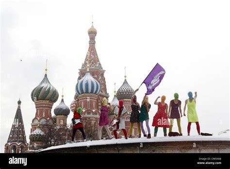 Jan 20 2012 Moscow Russia Russias Punk Band Pussy Riot