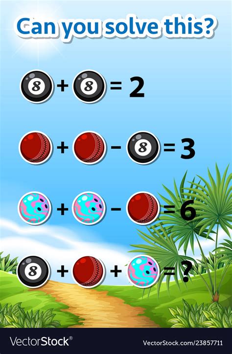 math problem solving worksheet royalty free vector image