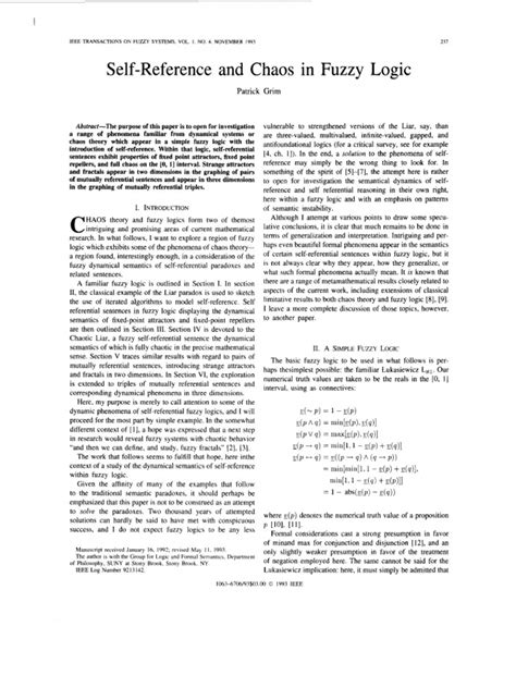 self reference and chaos in fuzzy logic pdf fuzzy logic truth