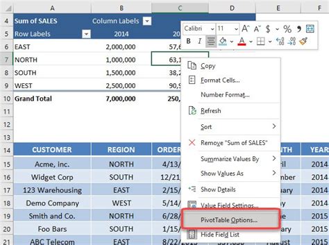 sort field list in a pivot table from a to z myexcelonline