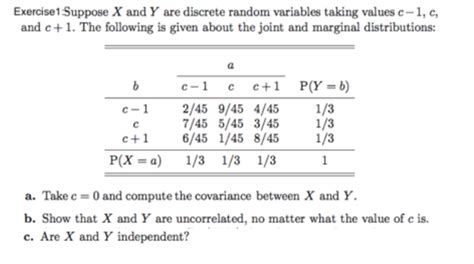 suppose x and y are discrete random variables taking