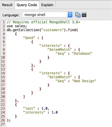 how to query mongodb arrays without using the mongo shell