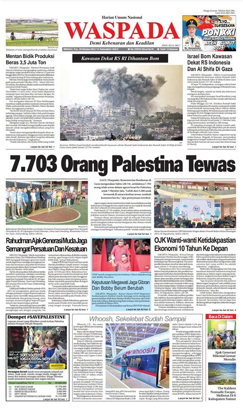 Waspada Minggu 29 Oktober 2023 Epaper Harian Waspada