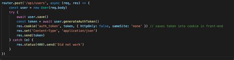 node js okie ist not saved in the browser stack