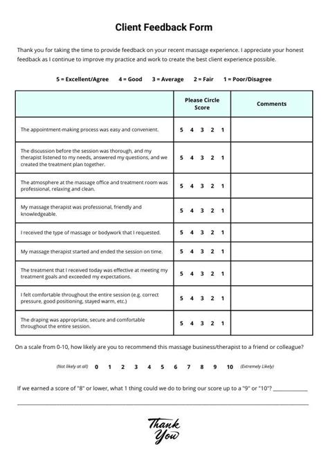 Massage Forms And Templates Free Pdf Downloads