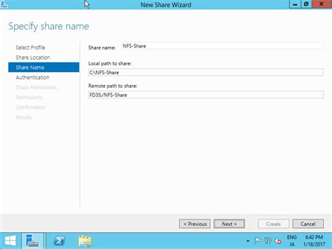 windows server 2012 r2 configure nfs shared folder server world