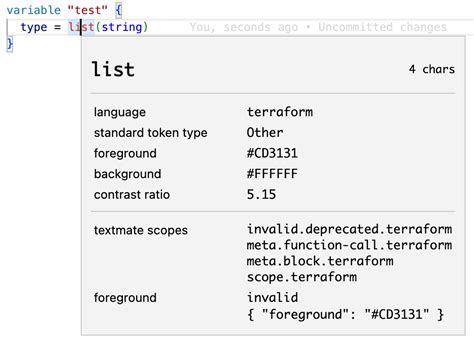list map variable type syntax highlighting · issue 610 · hashicorp