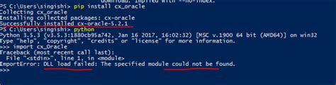 python 3 x cx oracle importerror dll load failed the specified