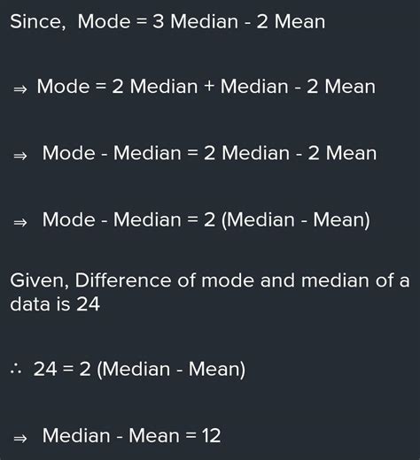 If The Difference Of Mode And Median Of A Data Is 24 Then The
