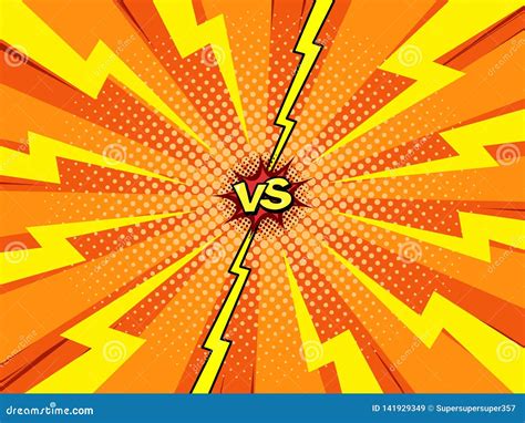 Versus Comic Book Template Background Superhero Battle Intro Vector