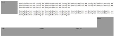html how to position div with css and force text to wrap around
