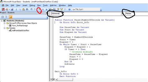 run vba function every 30 seconds from startup access