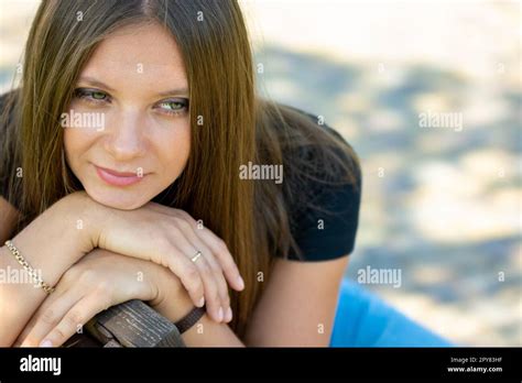 Close Up Portrait Of A Beautiful Girl Of Slavic Appearance The Girl