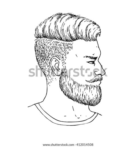 Vector Hand Drawn Adult Man Beard Stock Vector Royalty Free 412014508
