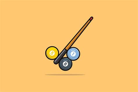 Premium Vector Billiard Stick And Ball Vector Illustration Sport