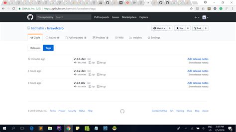 github packagist does not take tags releases that i push stack overflow