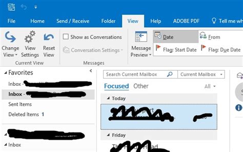 remove focused inbox in outlook 2016 option in view menu isn t