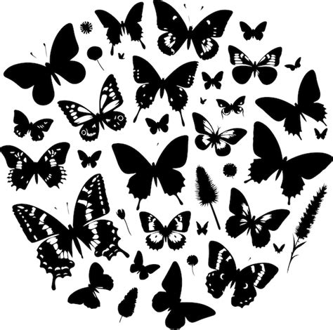 Premium Vector Flying Butterfly Silhouettes Butterflies Silhouette Set
