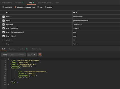 node js why won t my rest api post request save my array in my