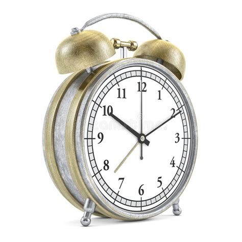 Old Style Alarm Clock Isolated On White 3d Stock Illustration