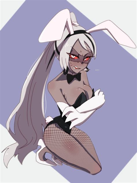 Rule 34 Big Breasts Bunnysuit Carmilla Carmine Embarrassed Hazbin