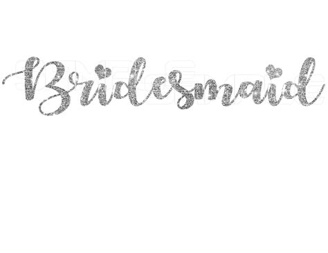 Bridesmaid Silver Glitter Iron On Transfer Bridesmaid Iron On Bride