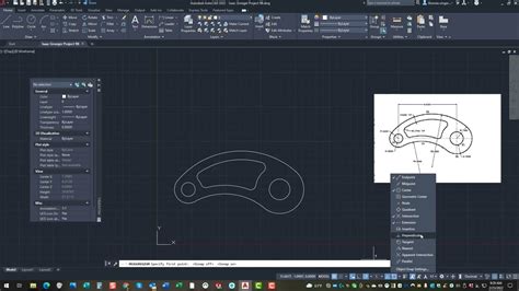 autocad 2022 distance and temporary object snaps youtube