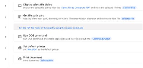 how to set the pdf file name using power automate desktop