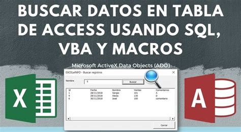 buscar registros en tabla de access desde excel usando sql query vba y