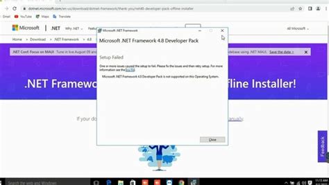 how to install net framework 4 8 in windows 10 setup failed error