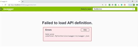 fetch error undefined swagger