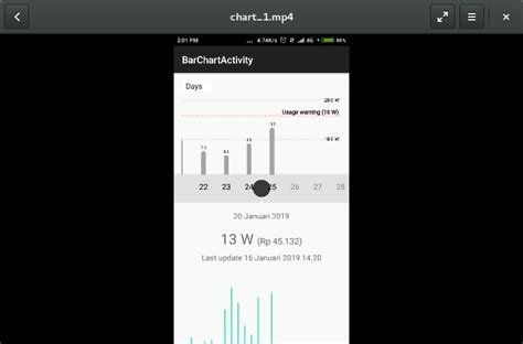android how to select a bar value when the graph is