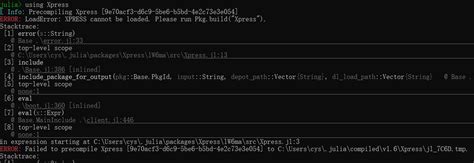 julia using xpress failed stack overflow