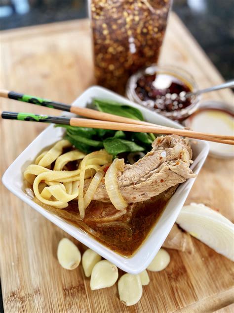 Pork And Noodle Soup With Homemade Chili Oil Cooking With Chef Bryan