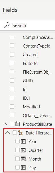 built in date hierarchy in power bi spguides