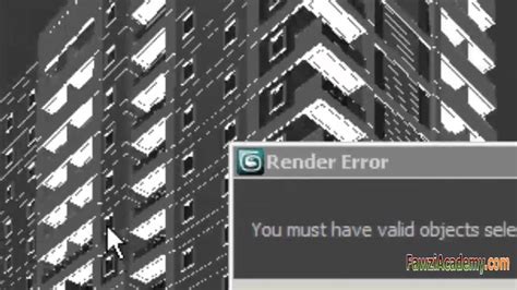 you must have valid objects selected render error message fix 3d max