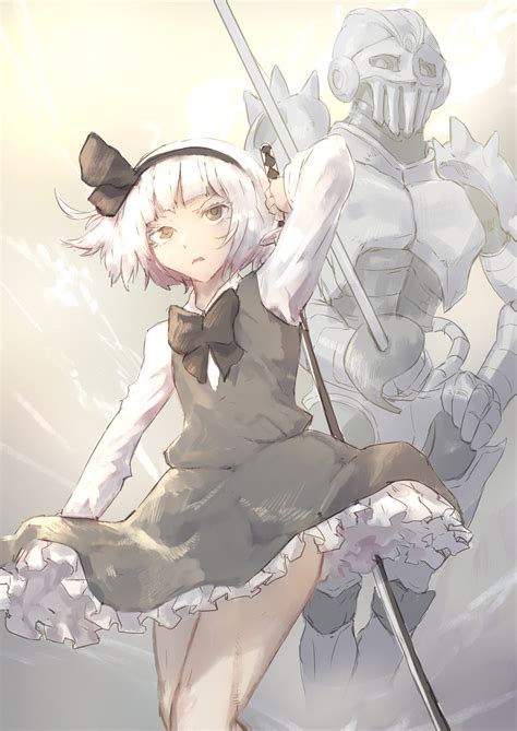 Safebooru 1girl Absurdres Arm Up Armor Bangs Beige Background Black
