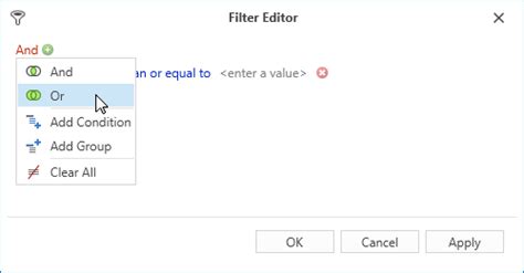 dataviewbase allowedgroupfilters property wpf controls devexpress