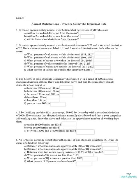 Solution Prob Stat Unit 5 Worksheet Empirical Rule And Normal