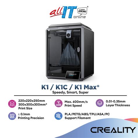 Creality K1 Creality K1c Creality K1 Max 3d Printer 600mm S Speed