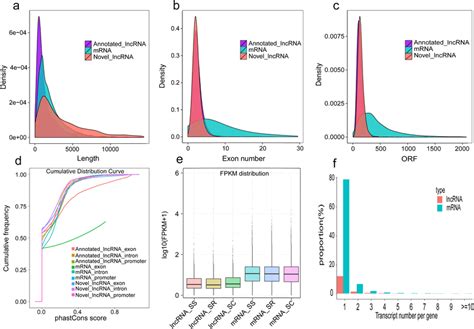 Comparison Of Genomic Features In Lncrnas And Mrnas A Length