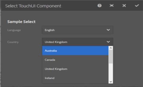 dynamically updating aem touchui select fields aem