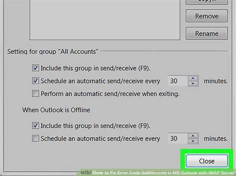 how to fix error code 0x800cccdd in ms outlook with imap server wiki