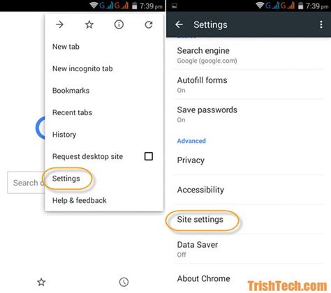 disable javascript in chrome browser for android