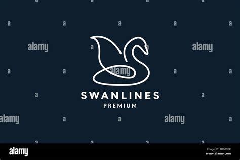 Bird Swan Or Goose Line Unique Minimalist Logo Vector Illustration